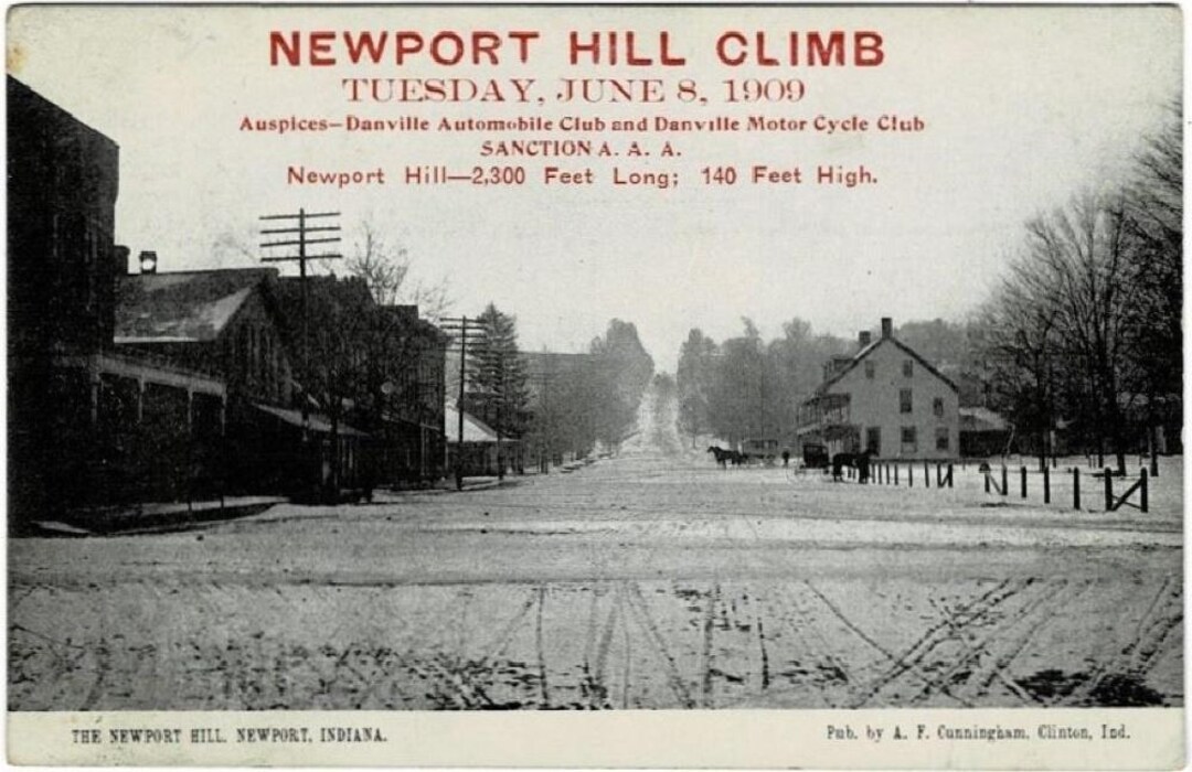 1909 Very First Hill Climb First Race Newport Indiana Vintage ...