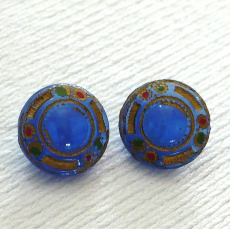 Blue Glass Buttons - Etsy