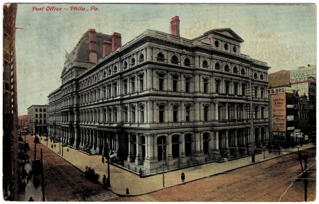 1908 Post Office Philadelphia Pennsylvania Vintage Postcard Ephemera ...
