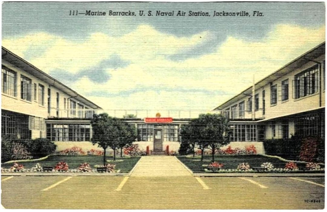 1951 Marine Barracks US Naval Air Station Jacksonville Florida Vintage ...