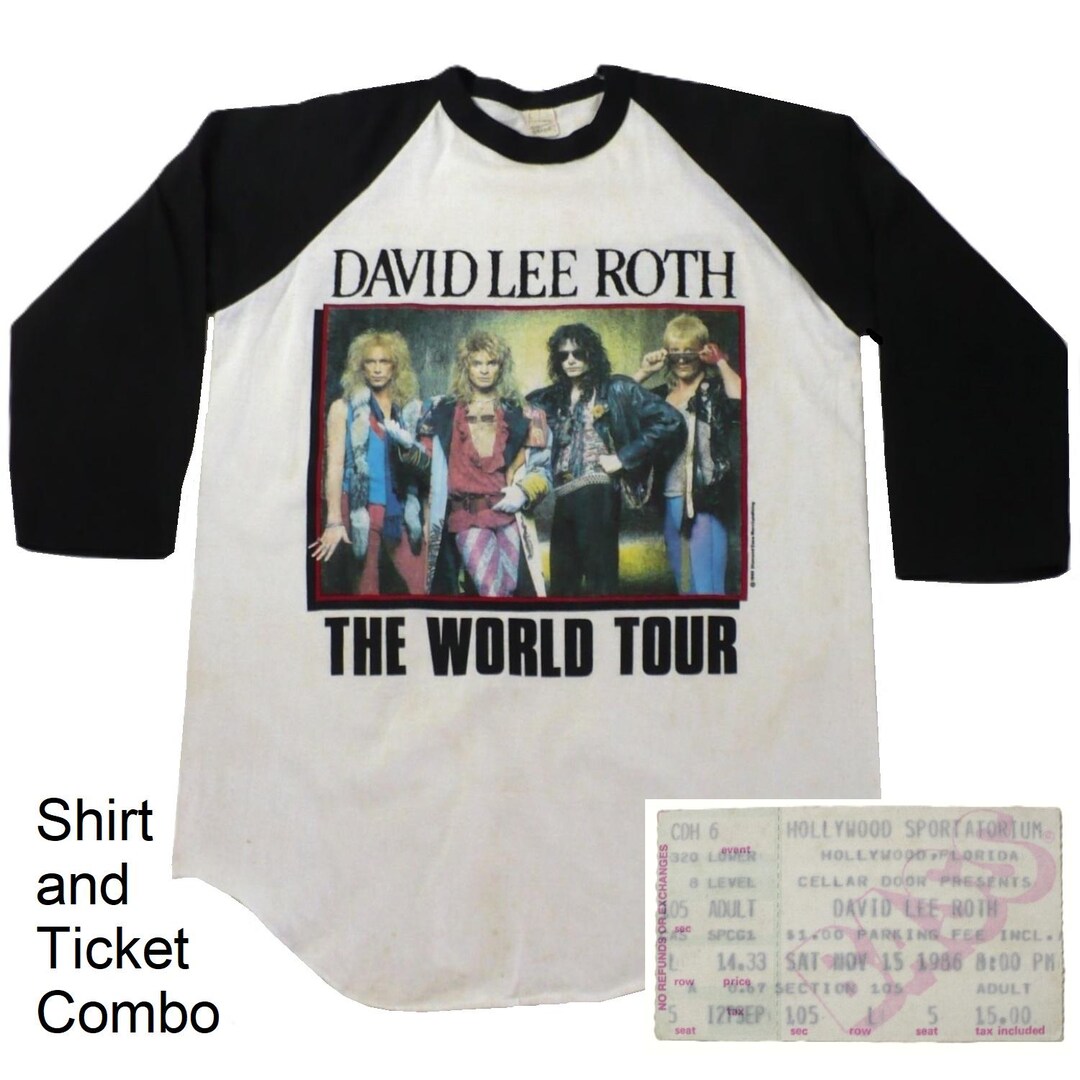 Large Vintage 1986 1987 David Lee Roth Eat 'em & Smile Tour T-shirt and ...