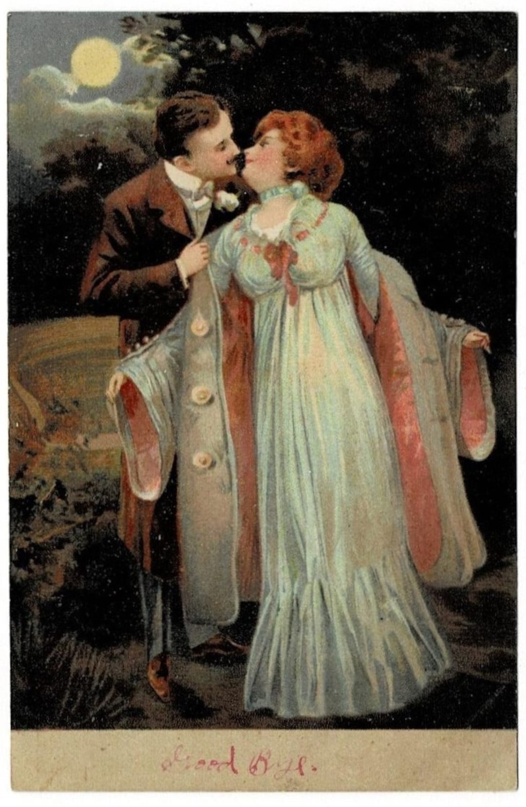 1912 Good Kiss Romance Vintage Postcard Getluckyvintage - Etsy