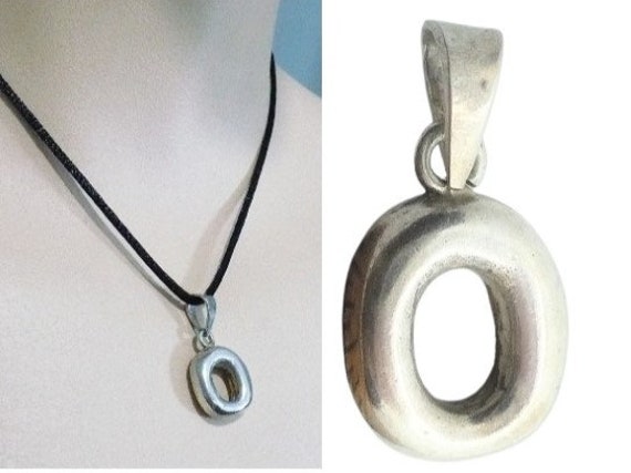 1970s Vintage Silver Initial O Pendant GetLuckyVintage - Gem
