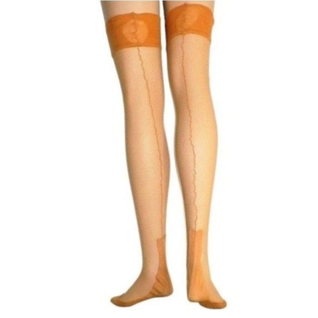 10x30 Vintage 1920s Silk Mesh Seamed Thigh High Stockings Burlesque ...