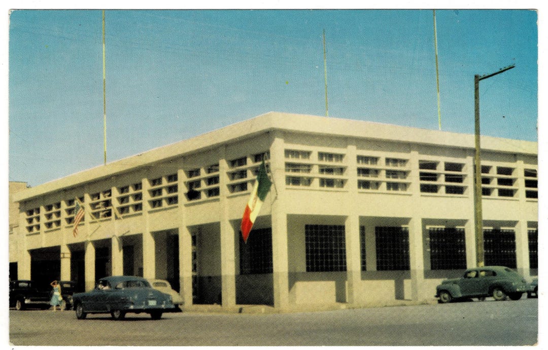1950 Mexicali Mexico Postcard, Mercantile Bank, Get Lucky Vintage - Etsy