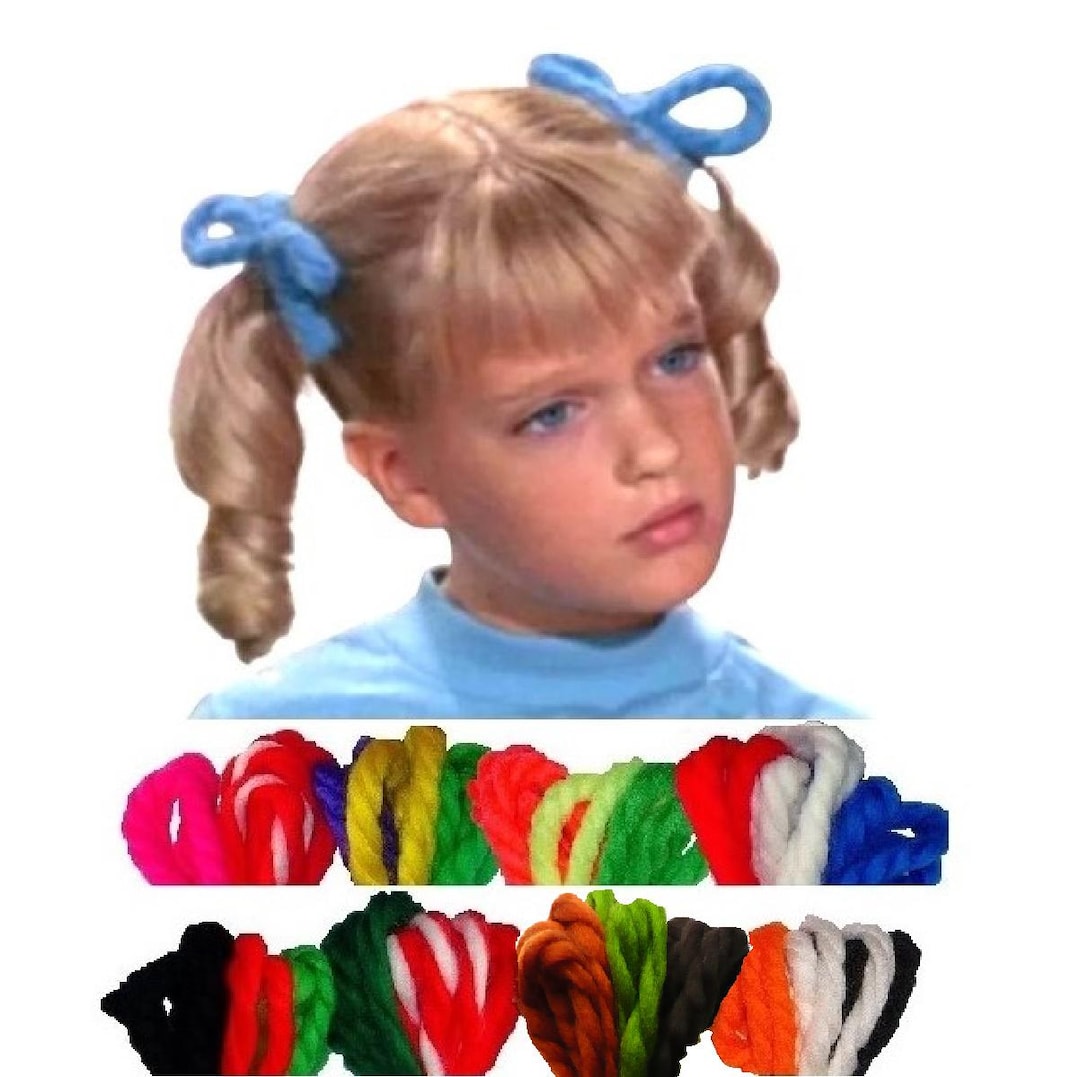 70s Vintage Yarn Hair Ties, Holiday Bundle, Mardi Gras, Easter Basket ...