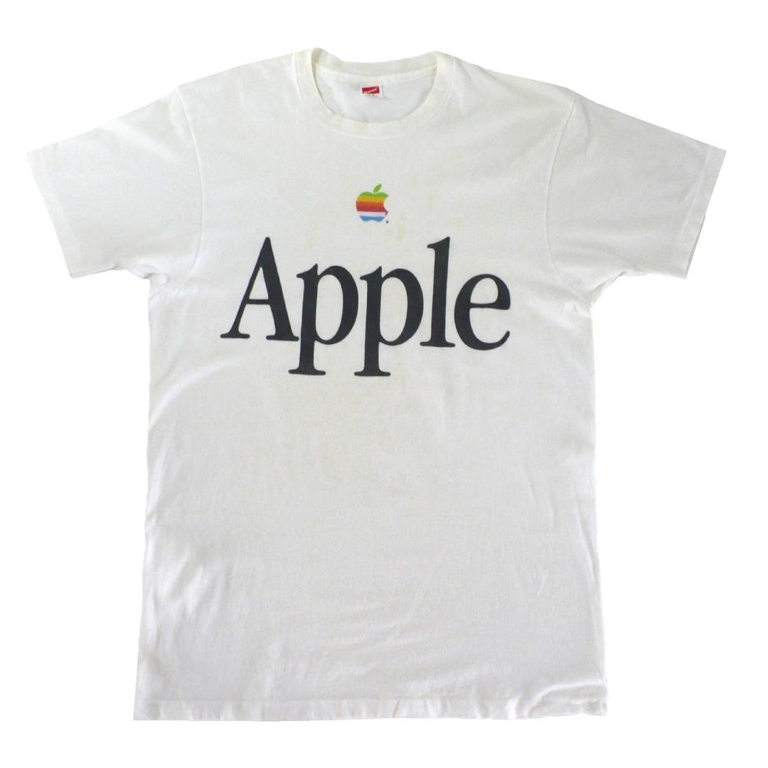 Large Vintage 1984 Apple Mac Logo T-shirt Computer A Piece of Tech ...