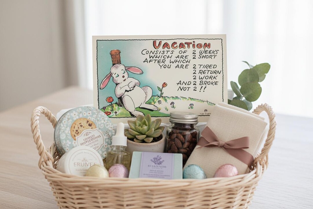 1965 Easter Bunny on Spring Vacation Postcard, Get Lucky Vintage - Etsy