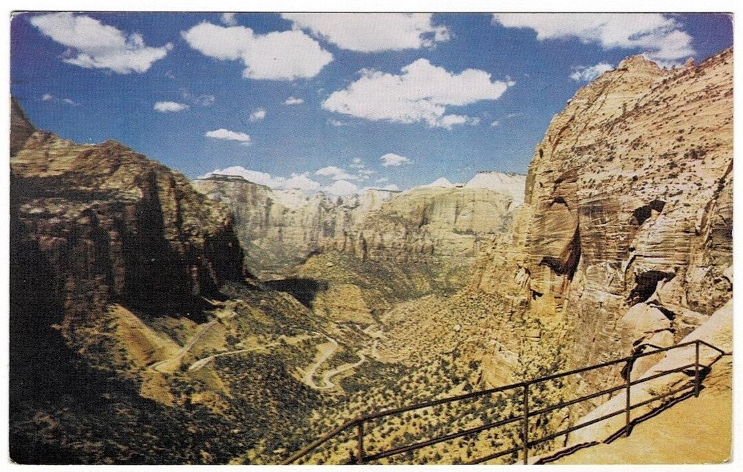 1949 Zion National Park Utah Switchbacks Vintage Postcard ...
