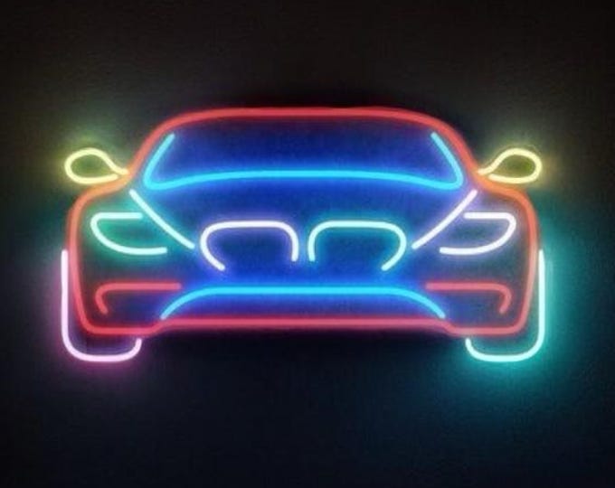 Bmw Car Neon Sign, Car Neon Sign BMW Decor, Garage Neon Wall Decor, Car ...