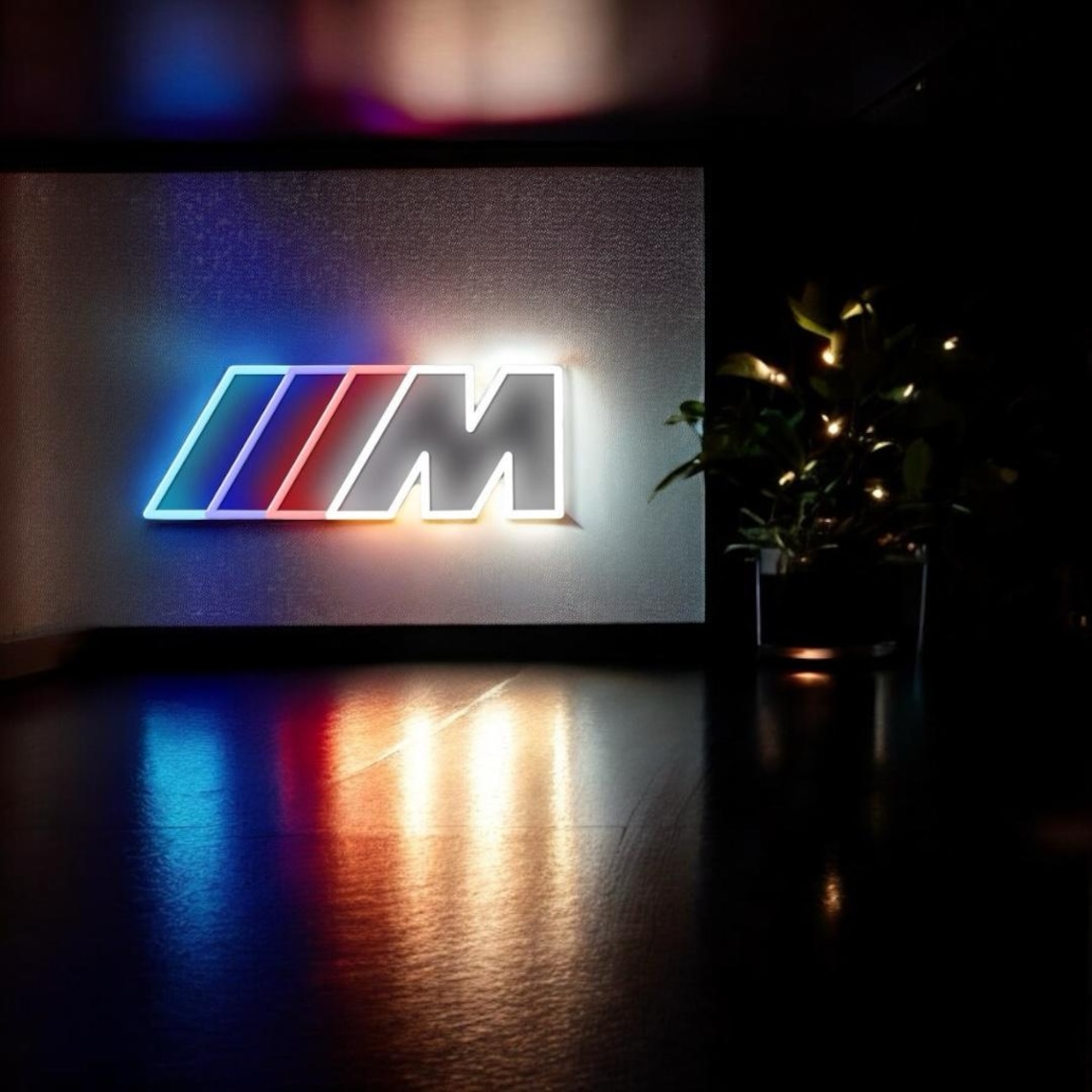 BMW Neon Sign, Custom Design Illuminated BMW M Power Neon Sign, Garage ...