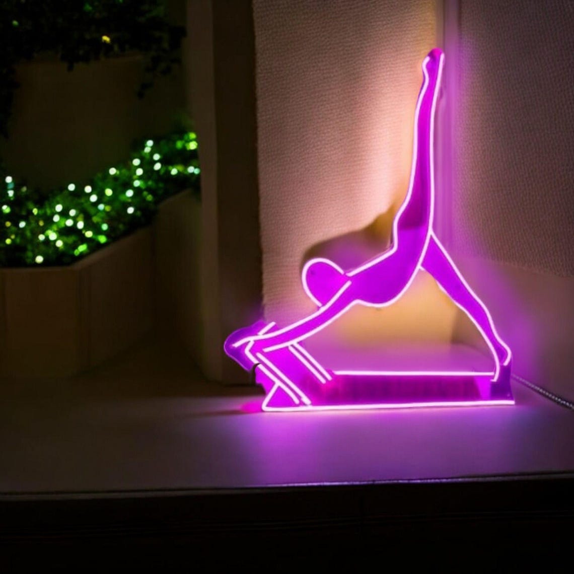 Pilates Neon Sign, Pilates Woman Figure Illuminated Neon Sign, Pilates ...