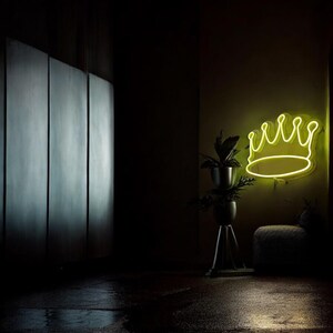 King Crown Neon Sign, Crown Neon Sign, Bedroom Decor, Gift for Men ...