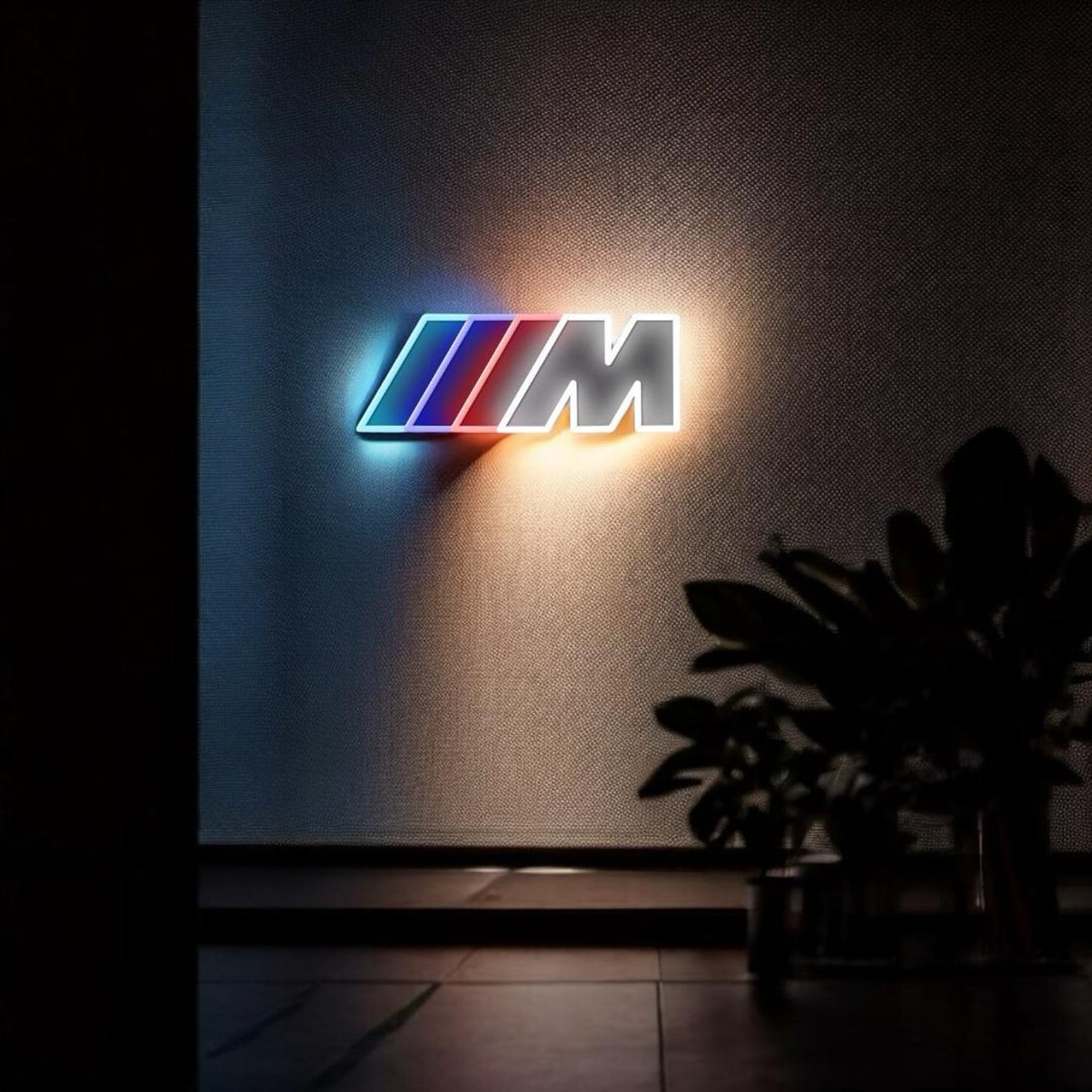 BMW Neon Sign, Custom Design Illuminated BMW M Power Neon Sign, Garage ...