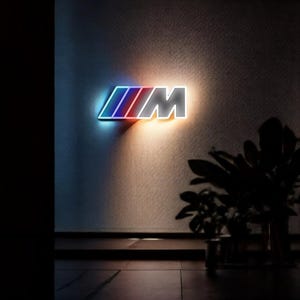 BMW Neon Sign, Custom Design Illuminated BMW M Power Neon Sign, Garage ...