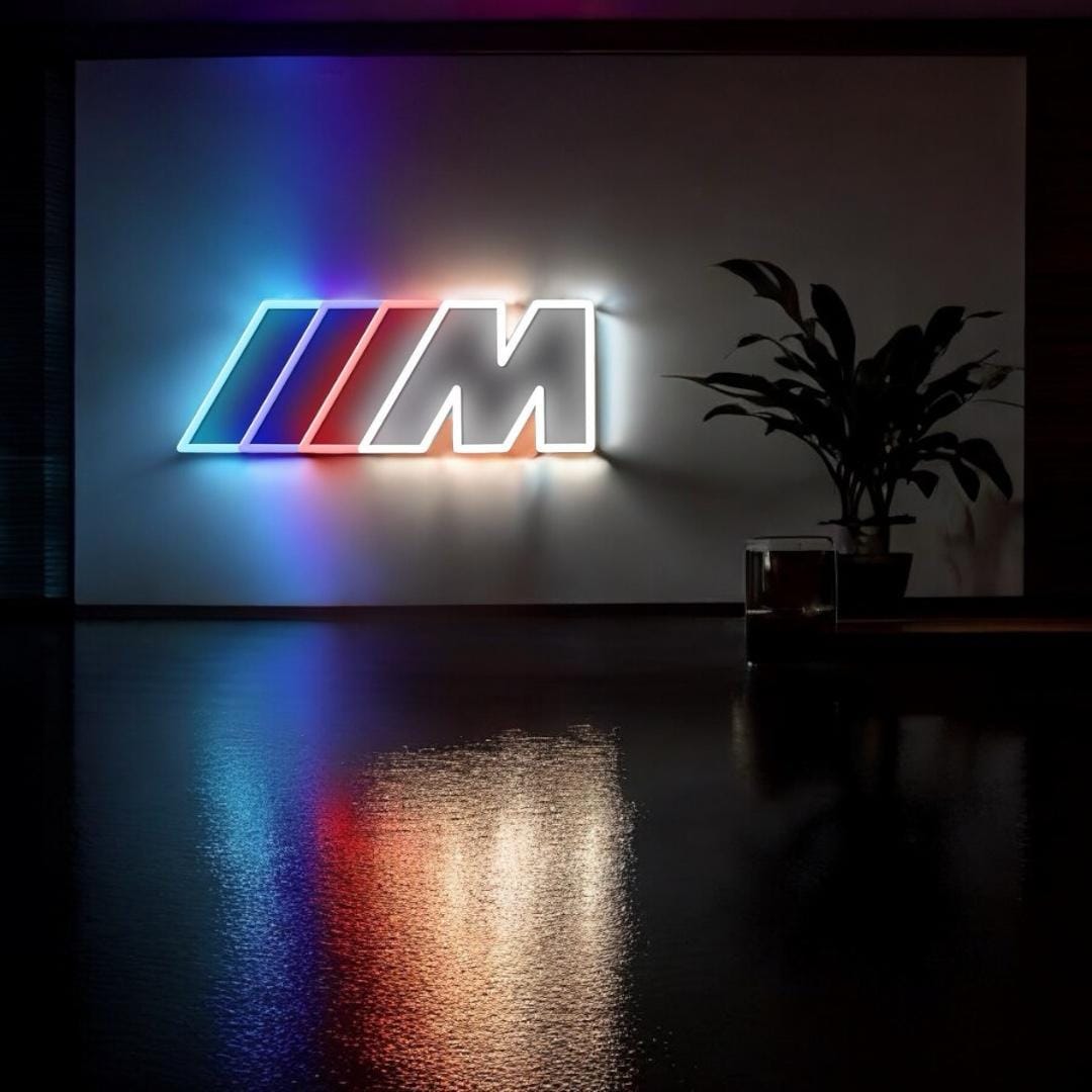BMW Neon Sign, Custom Design Illuminated BMW M Power Neon Sign, Garage ...