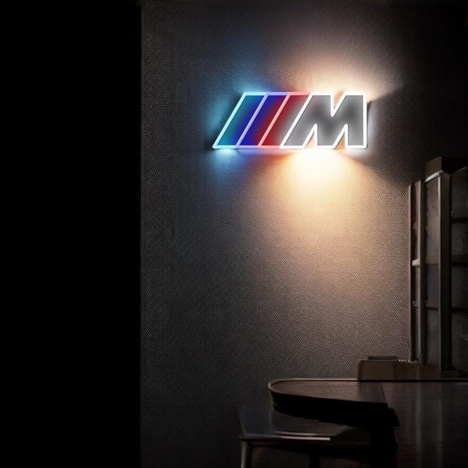 BMW Neon Sign, Custom Design Illuminated BMW M Power Neon Sign, Garage ...