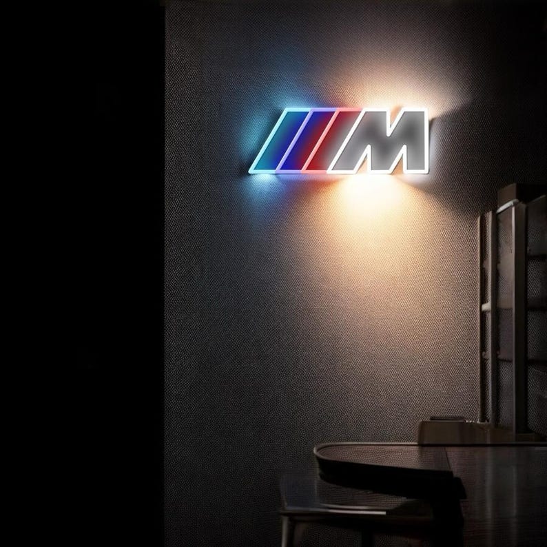BMW Neon Sign, Custom Design Illuminated BMW M Power Neon Sign, Garage ...