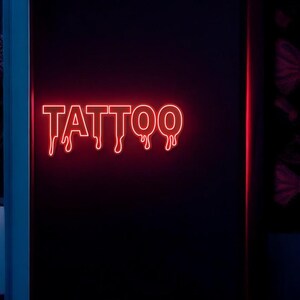 Custom Design Tattoo Lettering Neon Sign, Perfect Neon Wall Decor for ...