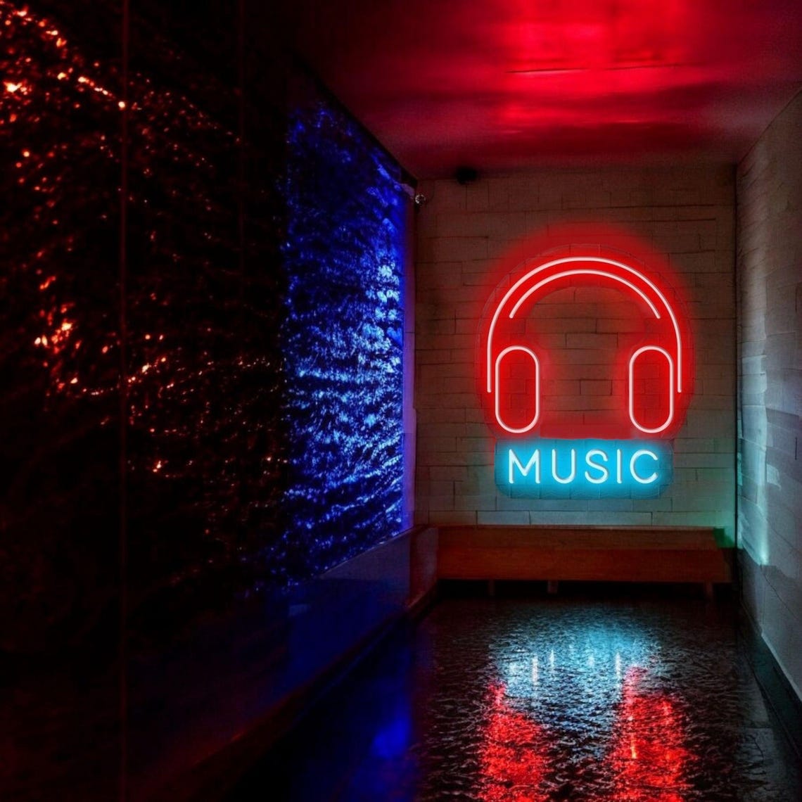 Headphone and Music Neon Sign, Perfect Gift for Music Lovers, Cafe ...
