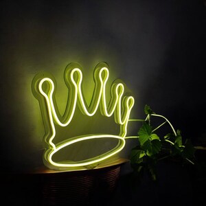 King Crown Neon Sign, Crown Neon Sign, Bedroom Decor, Gift for Men ...