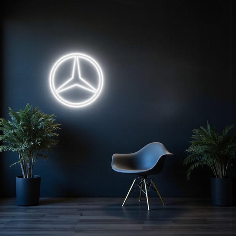 Mercedes Car Neon LED Sign-garage LED Light Wall Art - Man Cave Car ...