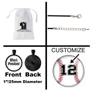 Personalized Baseball Number 3D Chain Necklace Boys Baseball Number ...