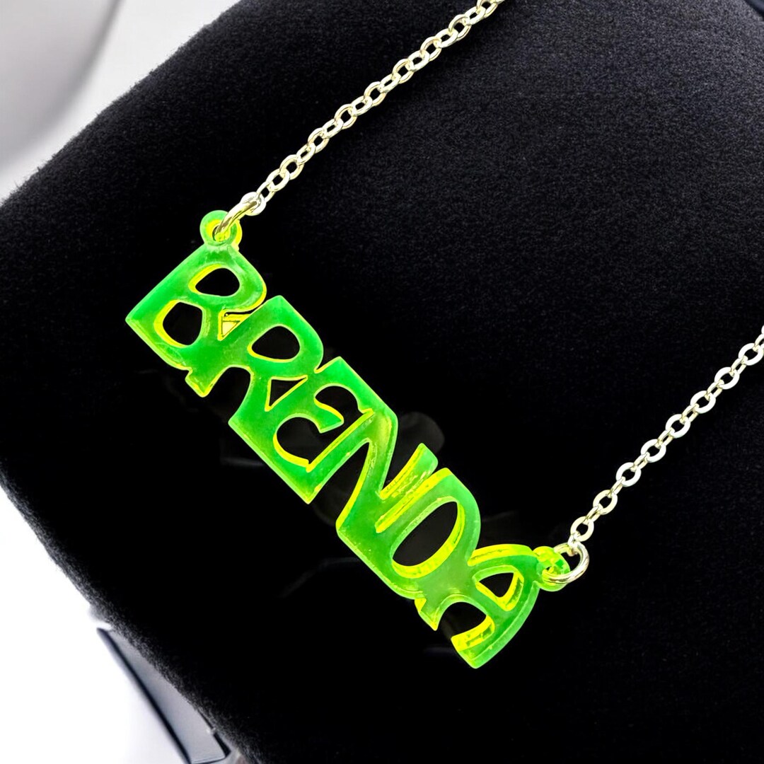 Personalized Neon Glow Name Necklace Gift Bridesmaid Jewelry Custom ...