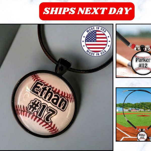 Baseball Necklace With Number for Boys - Etsy