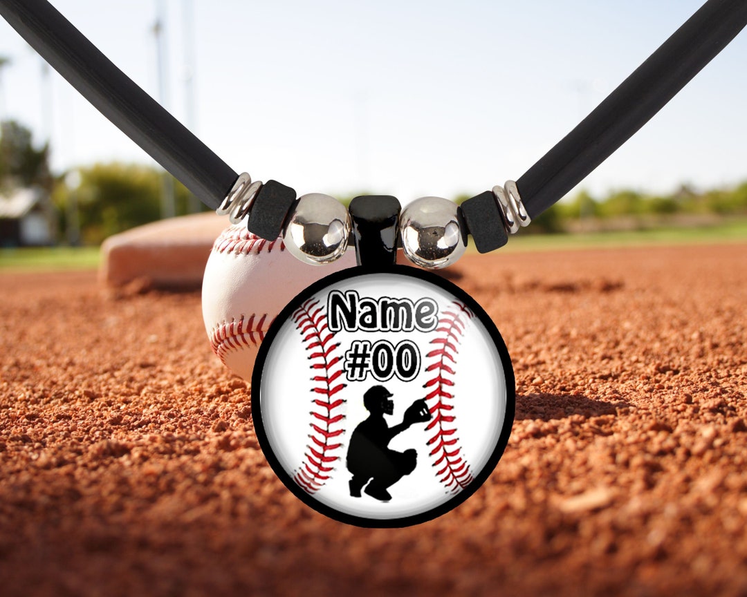 Personalized Boys Baseball Catcher Chain Necklace Boys Baseball Catcher ...