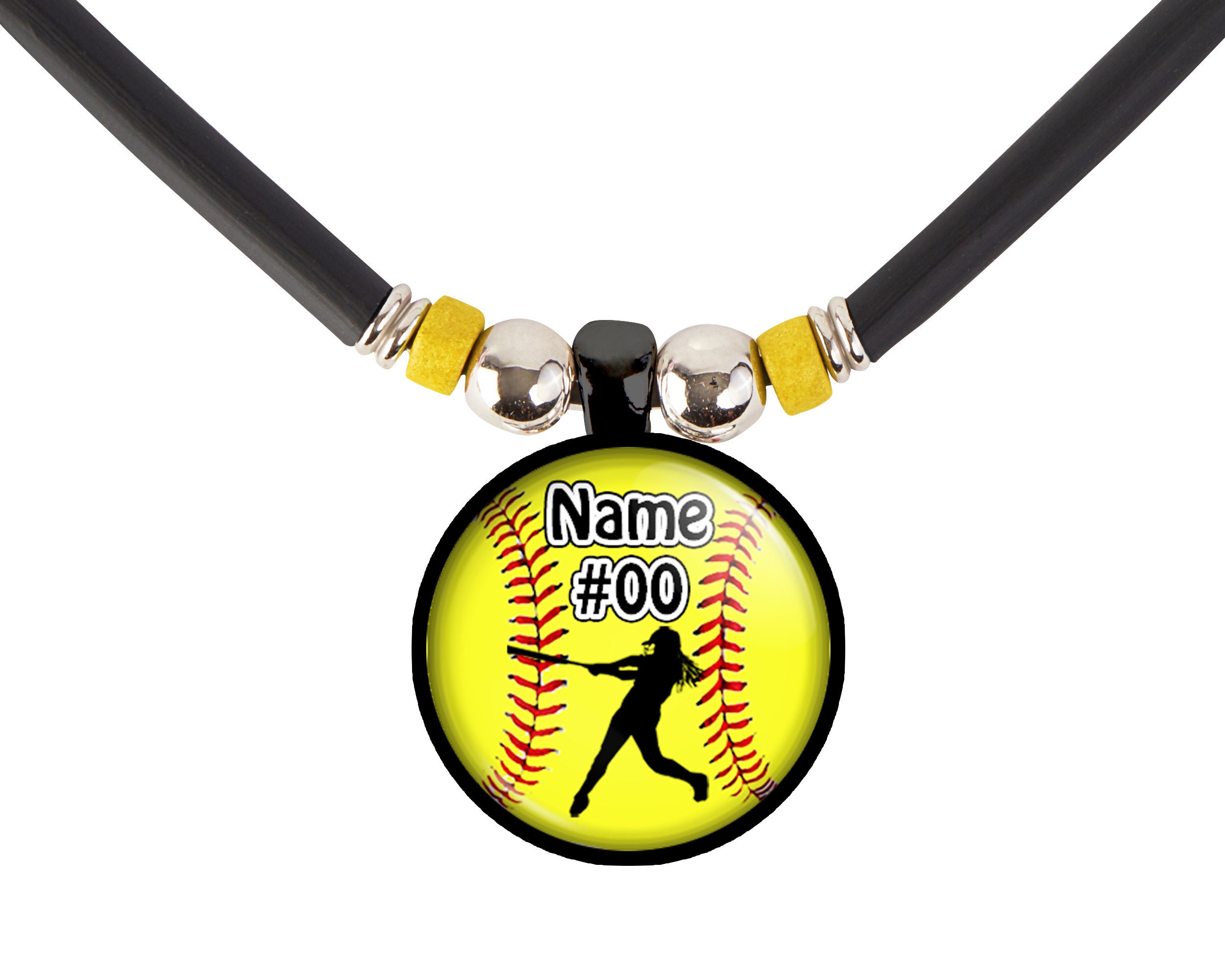 Personalized Softball Necklace Girls Custom Softball Gift Softball ...