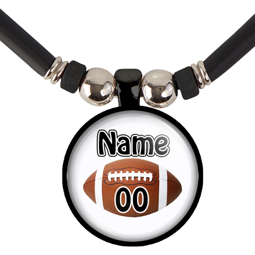 Football 3D Necklace With Your Name/number School Football Team ...