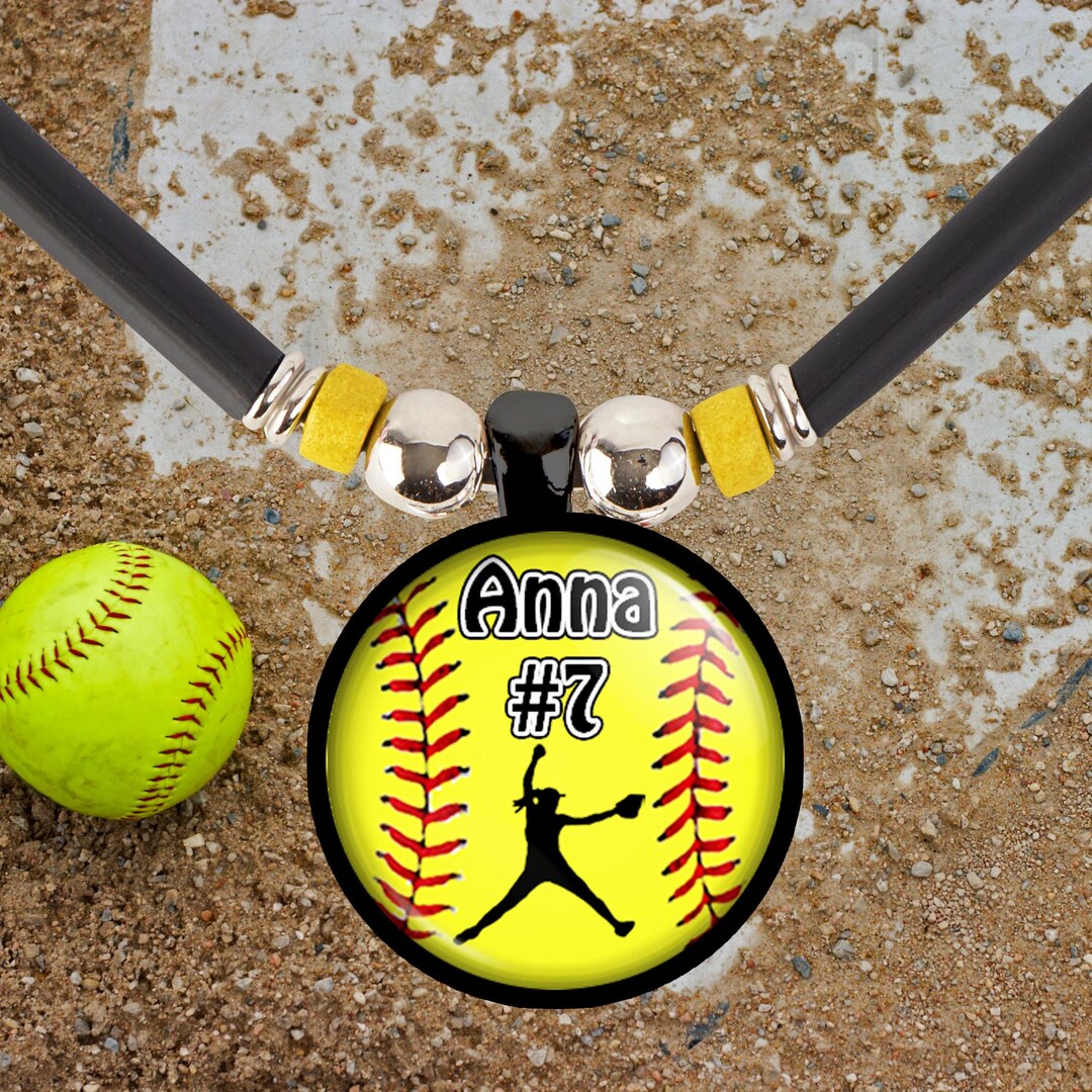 Personalized Girl Softball Pitcher Necklace Team Gift Coach Present ...