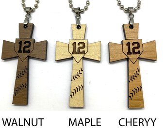 Baseball Cross Necklace - Etsy