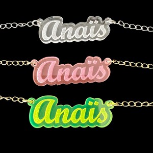 Acrylic Name Necklace Personalized Nameplate Jewelry Girls Custom ...