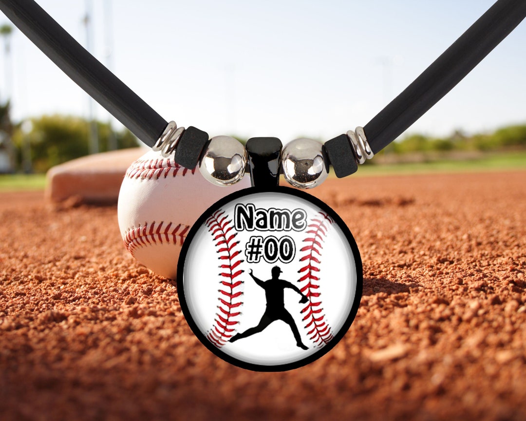 Personalized Boys Baseball Pitcher Chain Necklace Boys Name Number ...
