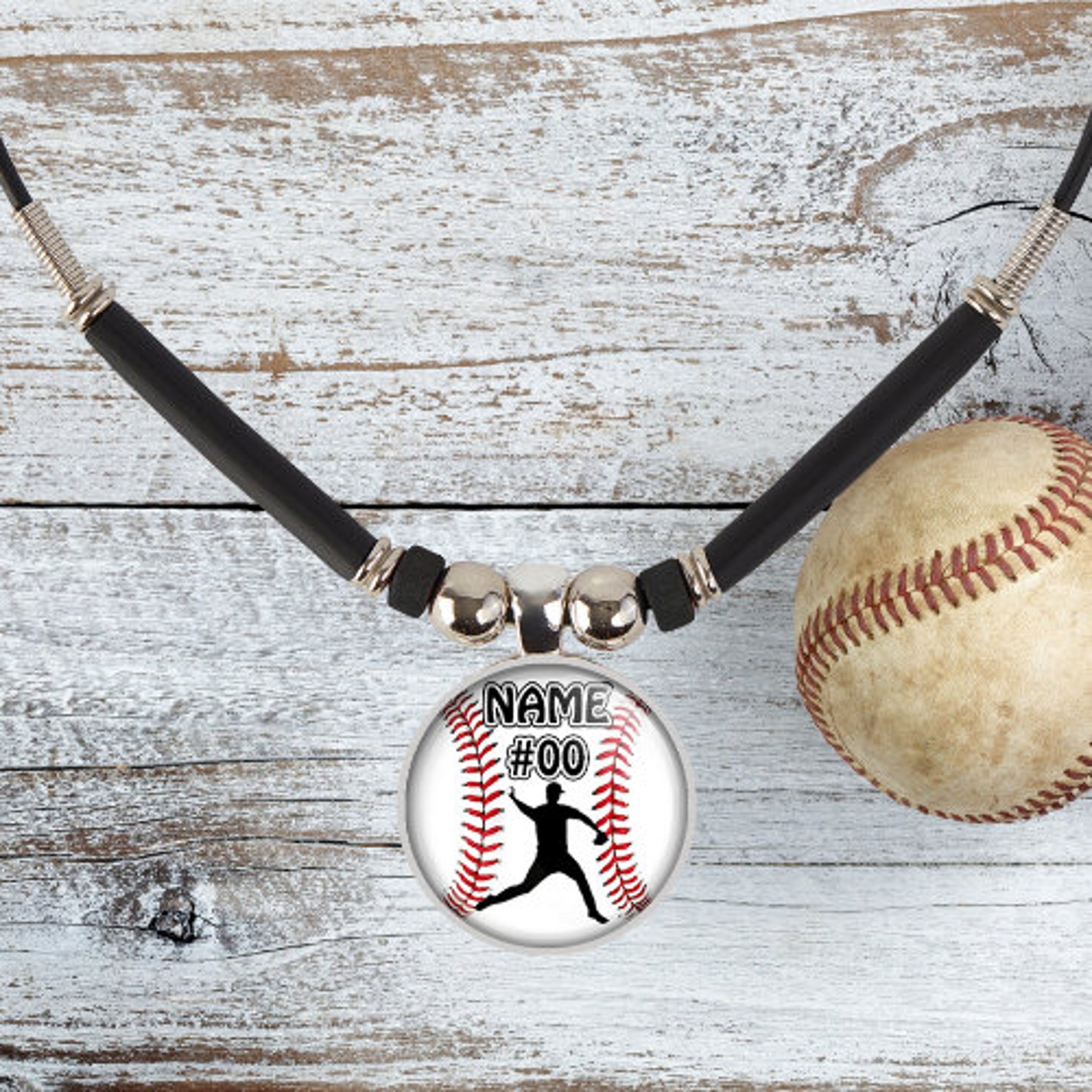Personalized Baseball Name Necklace Customized Boys Baseball - Etsy