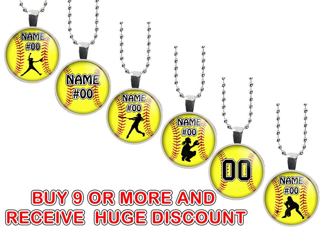 Girls Softball Team Necklace Personalized With - Etsy