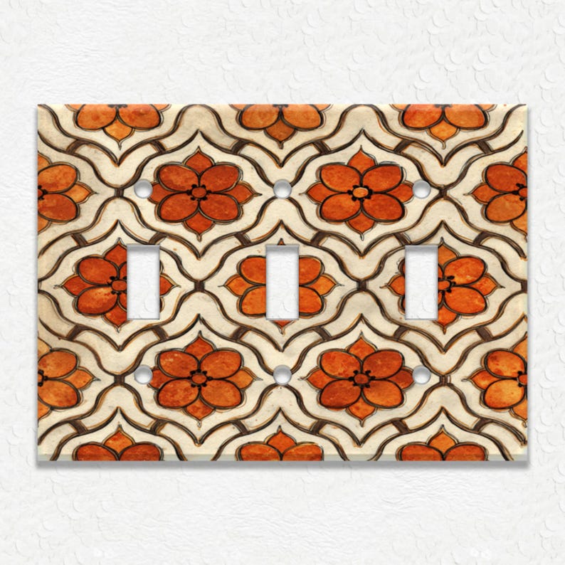 Metal Light Switch Covers and Outlets Orange Antique Design ...
