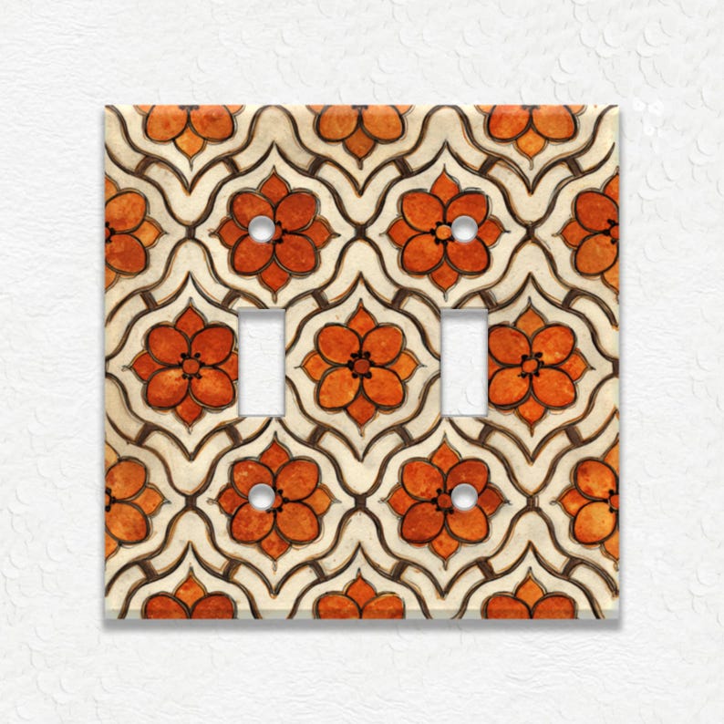 Metal Light Switch Covers and Outlets Orange Antique Design ...