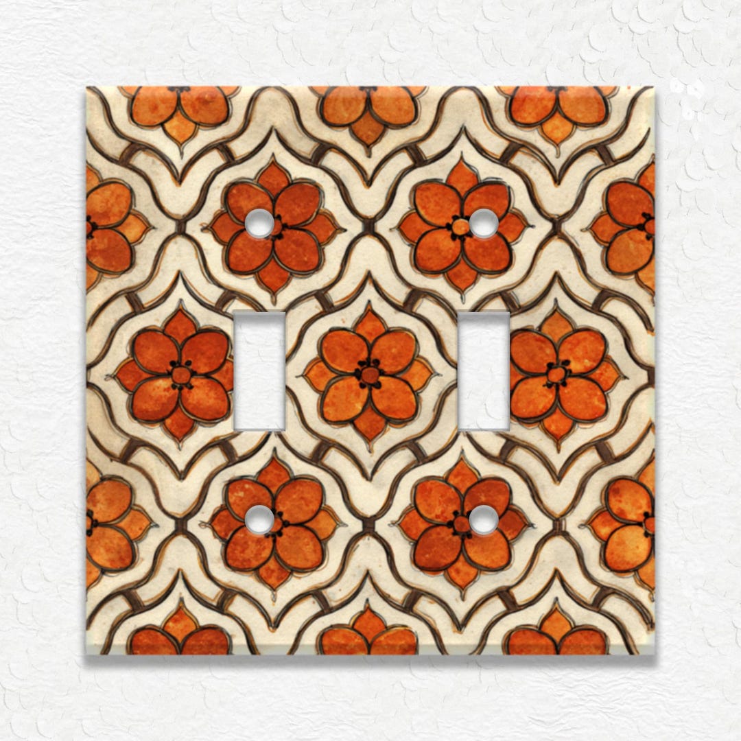 Metal Light Switch Covers and Outlets Orange Antique Design ...