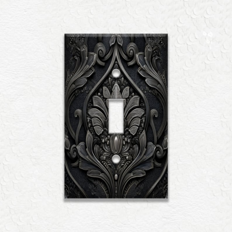 Vintage Design Metal Light Switch Covers and Outlet Covers Black ...