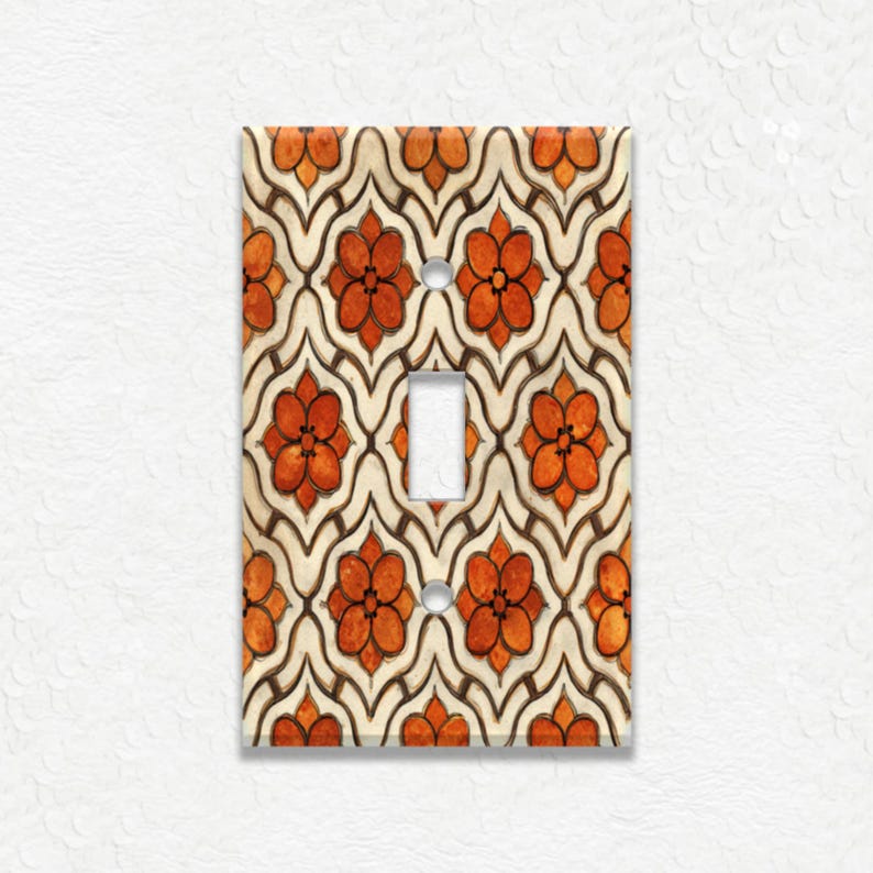 Metal Light Switch Covers and Outlets Orange Antique Design ...