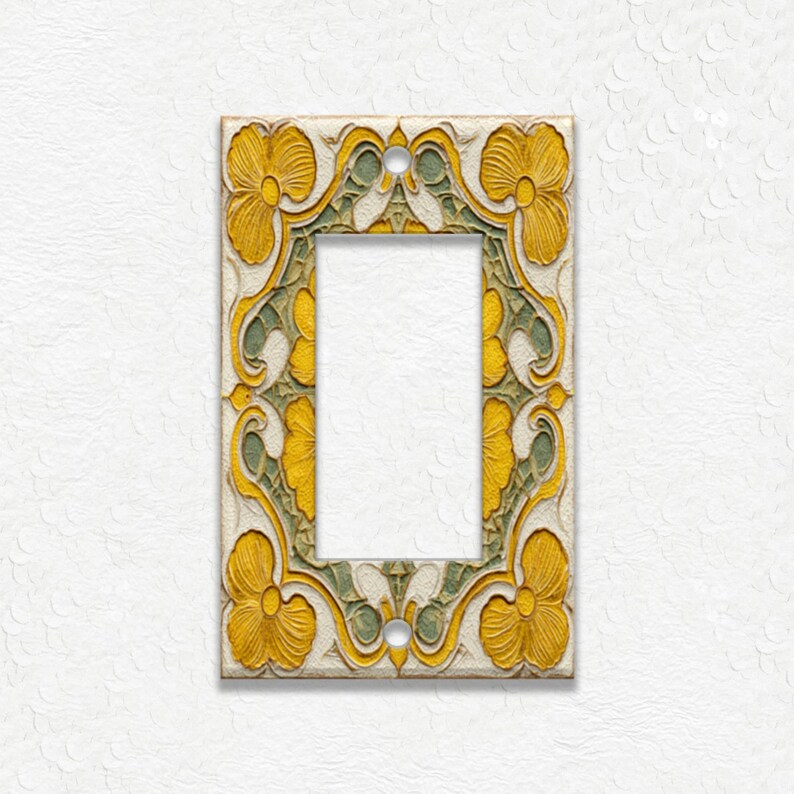 Antique Design Metal Light Switch Covers Yellow Decorative Switch ...