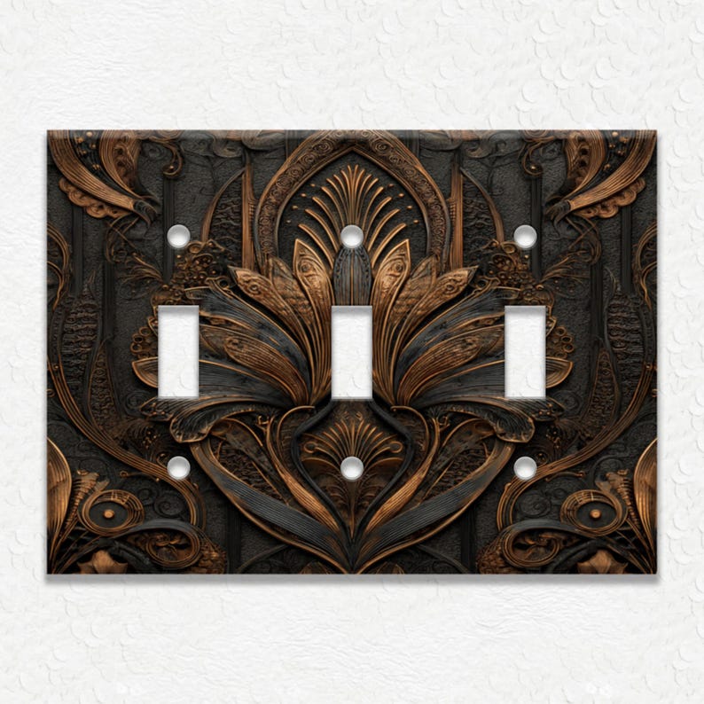 Metal Switch Plate Covers and Outlet Covers Vintage Black and Brown ...