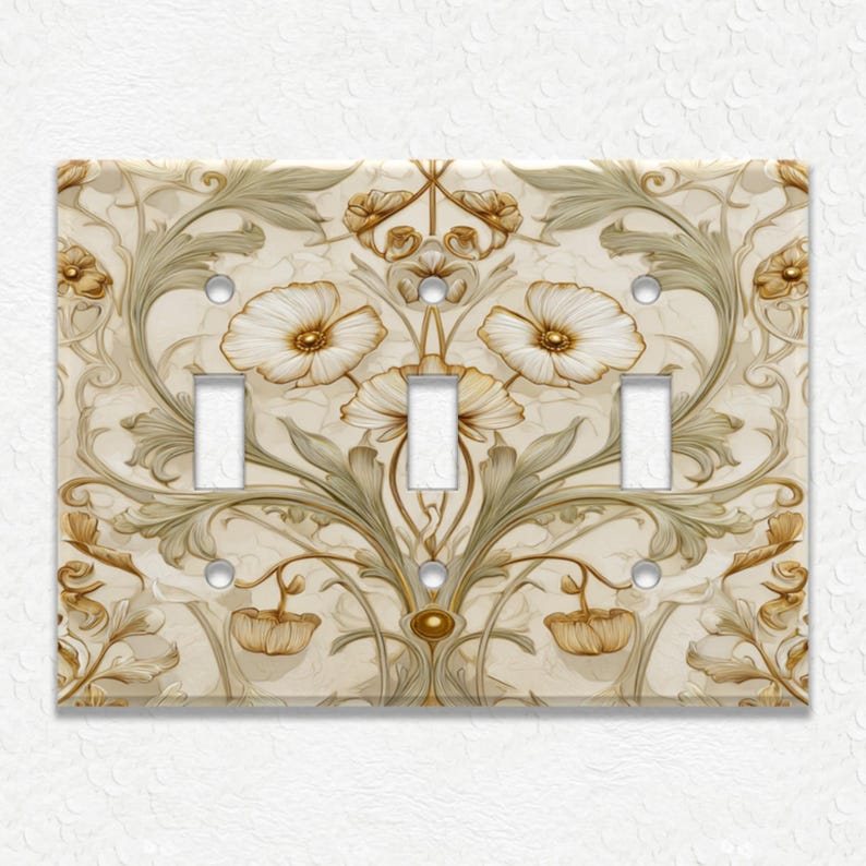 Antique Art Nouveau Design Metal Light Switch Covers and Outlets ...