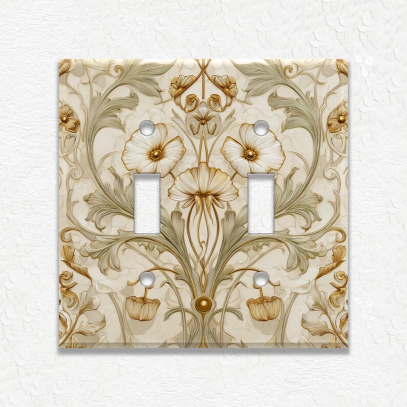 Antique Art Nouveau Design Metal Light Switch Covers and Outlets ...
