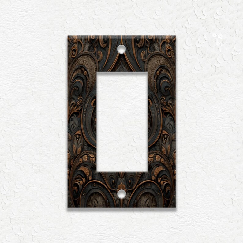 Metal Switch Plate Covers and Outlet Covers Vintage Black and Brown ...