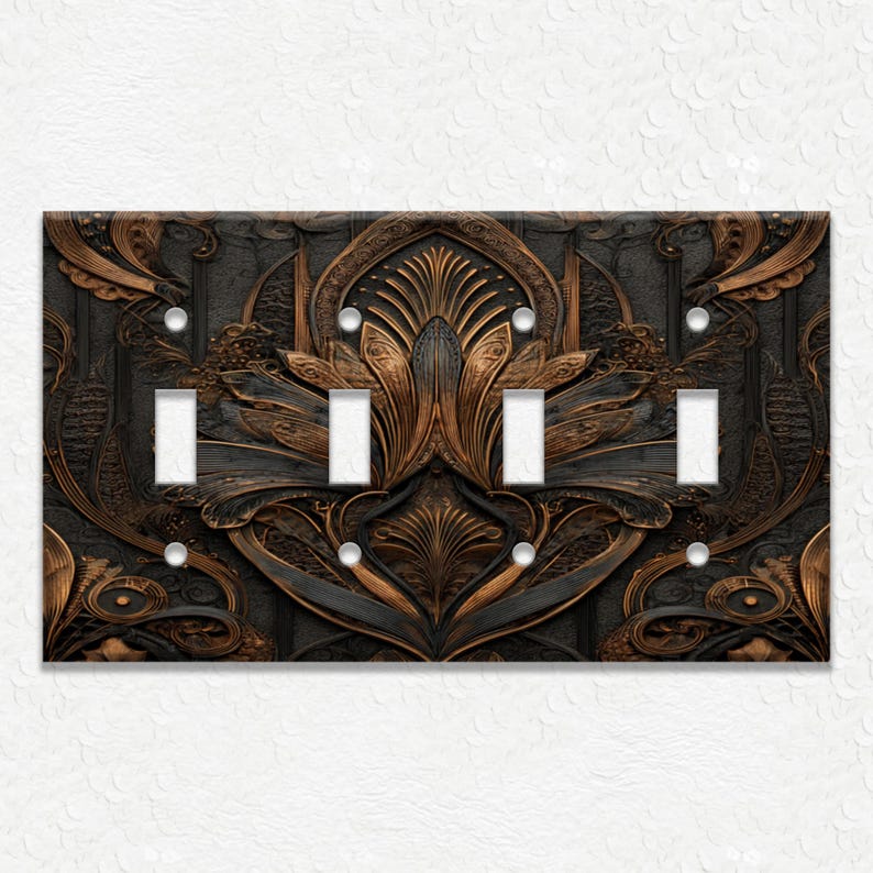 Metal Switch Plate Covers and Outlet Covers Vintage Black and Brown ...