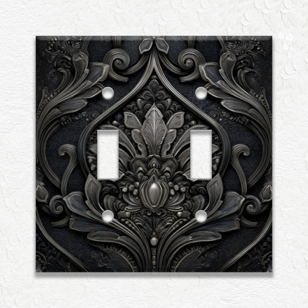 Vintage Design Metal Light Switch Covers and Outlet Covers Black ...